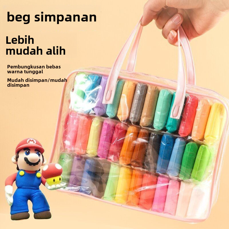 12/24/36 warna Super Light Clay Set dengan alat untuk kanak-kanak ...