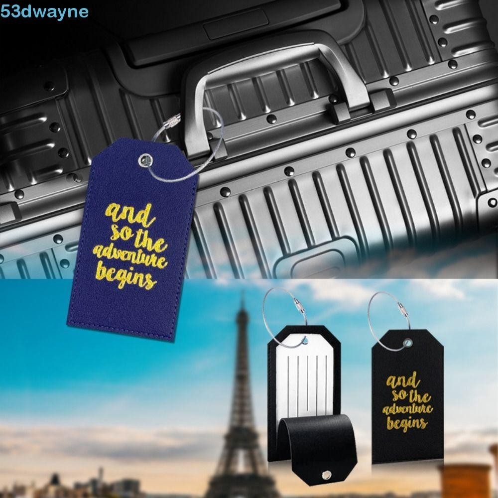 DWAYNE PU Leather Luggage Tag, Letter With Anti Loss Wire Rope Airplane ...