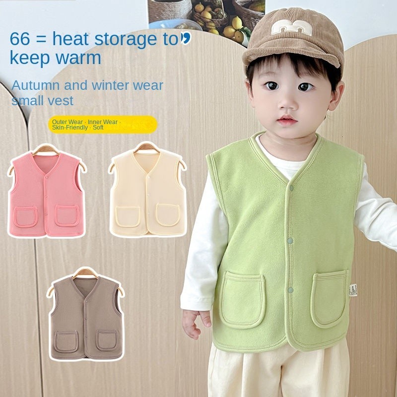 2024 Infant Spring and Autumn Boy Vest Baby Vest Girl Outerwear Fleece ...