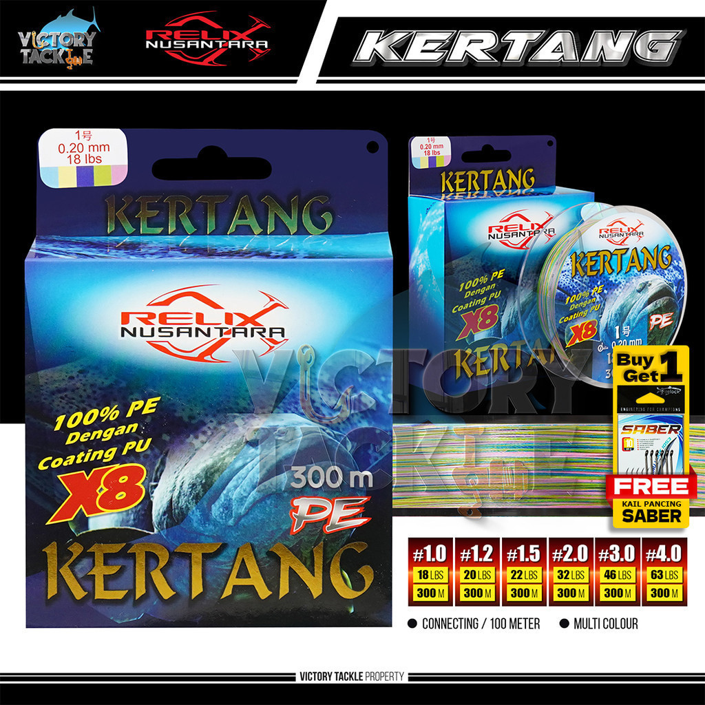 Extra BONUS | Relix NUSANTARA KERTANG X8 MULTICOLOUR PE YARN Fishing ...
