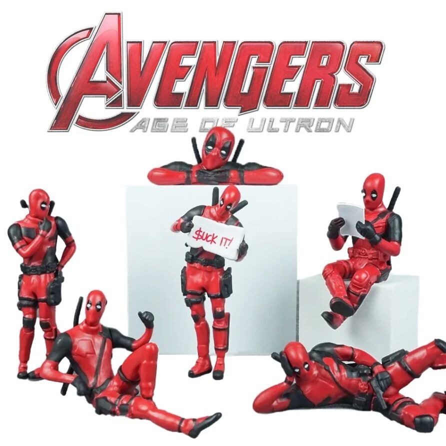 2024 Deadpool Anime Action Figure Sitting Posture Model X-Men Mini Doll ...