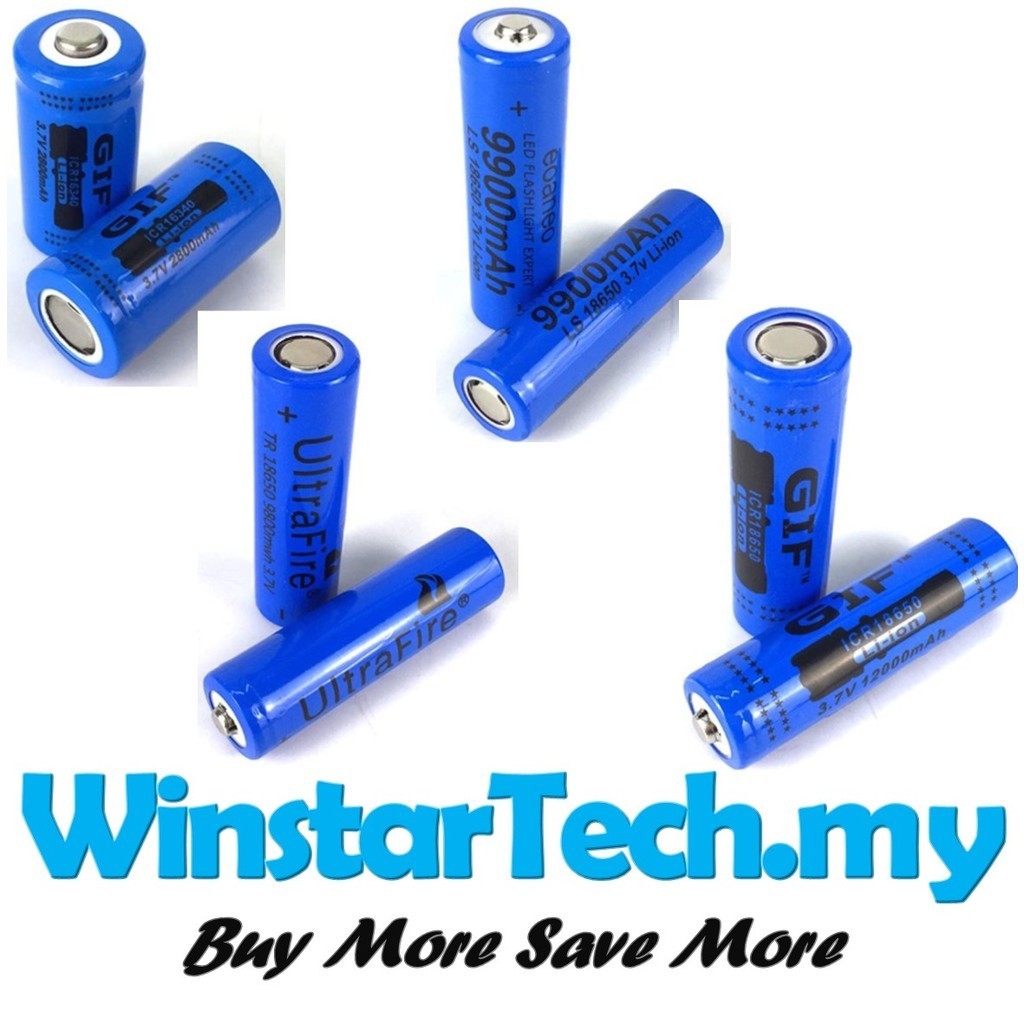 Original GIF EOANEO ULTRAFIRE BLUE 16340 14500 18650 2800 9800 9900 12000 MAH Rechargeable ...