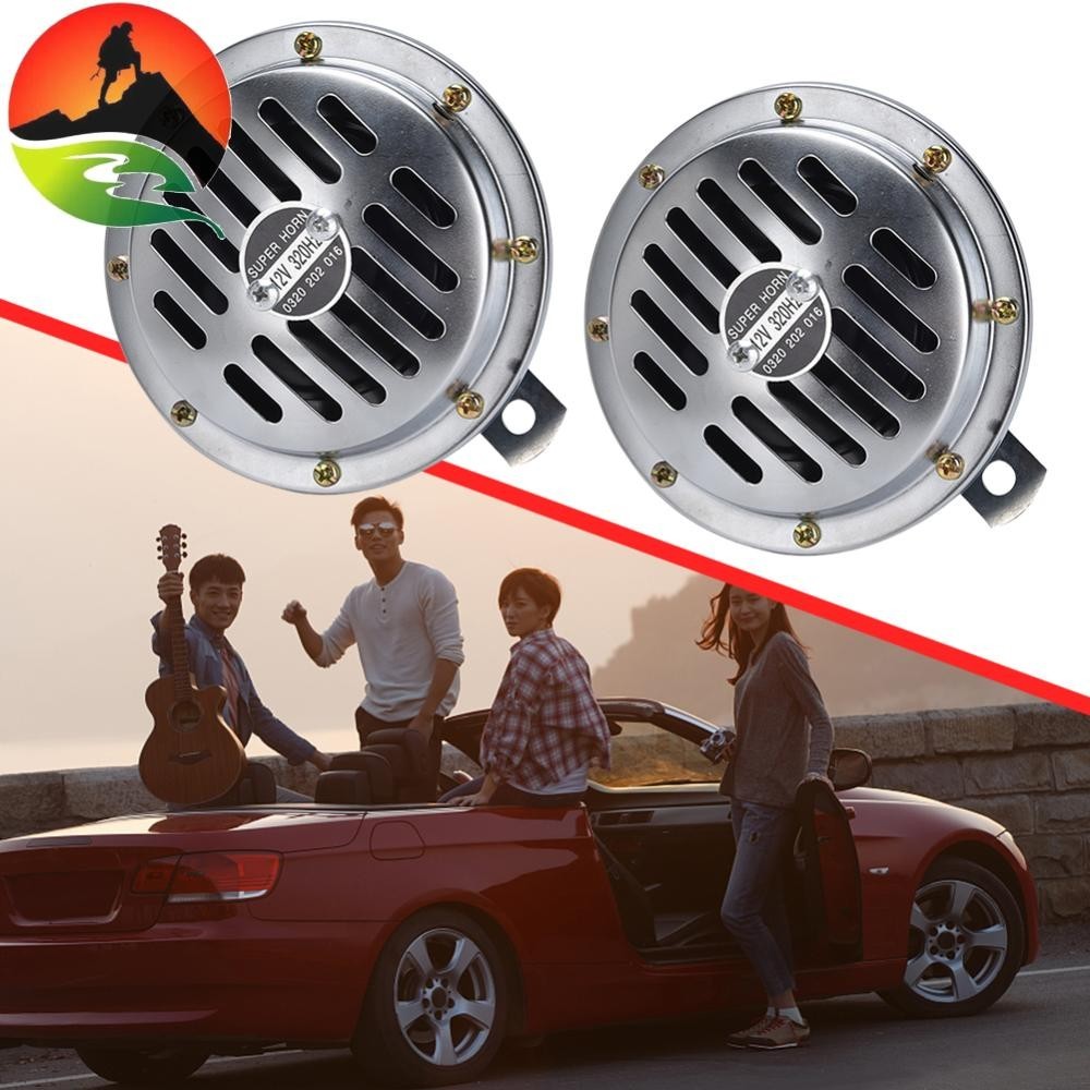 12V Car Disc Pot Horn Dual Tone Electric Pump Loud Air Horn Off-Road ...