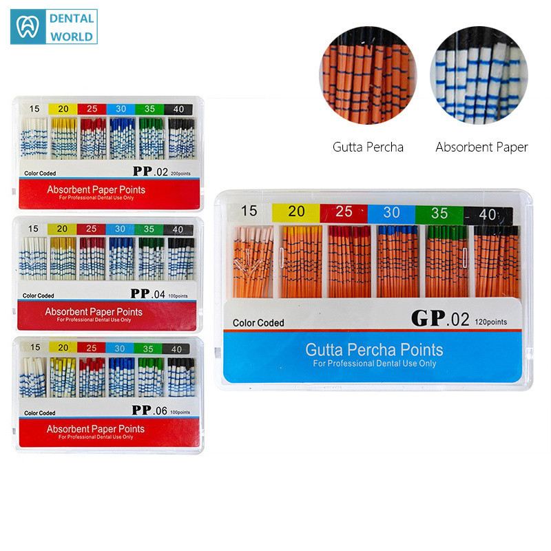 【Tape scale】1 Box Dental Absorbent Paper Points/Gutta percha points 02 ...