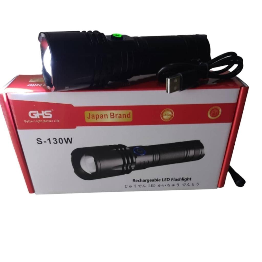 GHS S-130W Japan LED Torch Light Long Range Rechargeable Battery ...