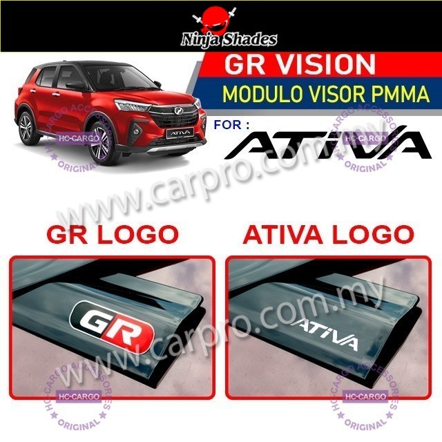 Perodua Ativa Injection Door Visor Gazoo Racing Logo 3.5" Perodua Ativa ...