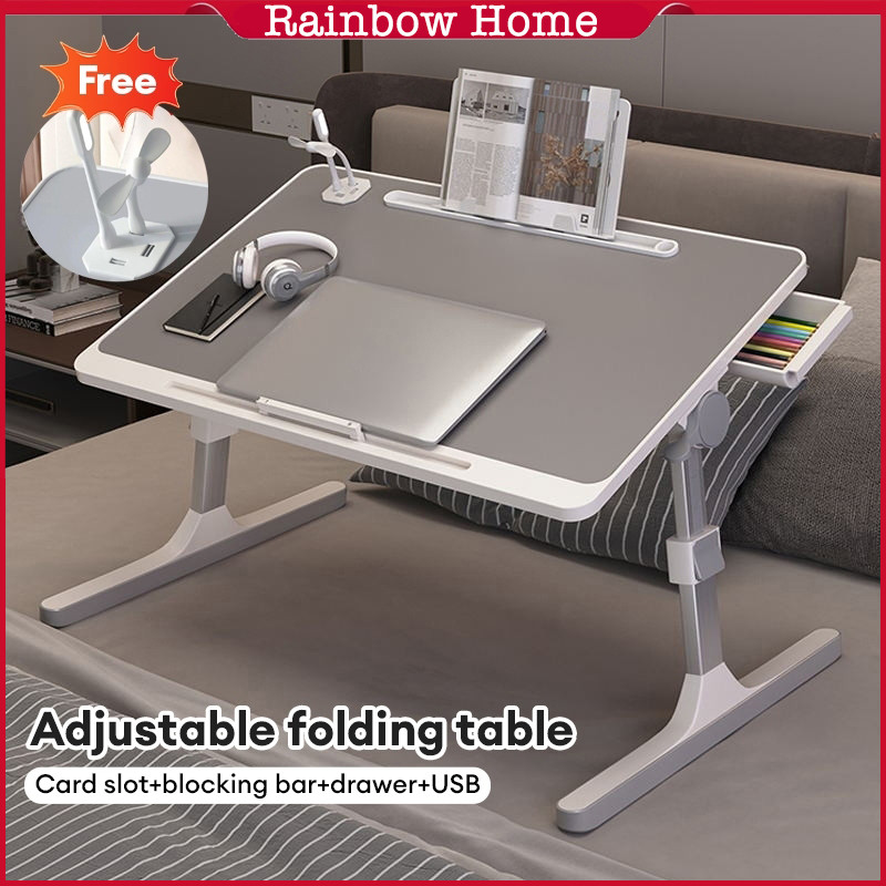 【READY STOCK】Foldable Anti-slip Laptop Study Table Drawer Notebook ...