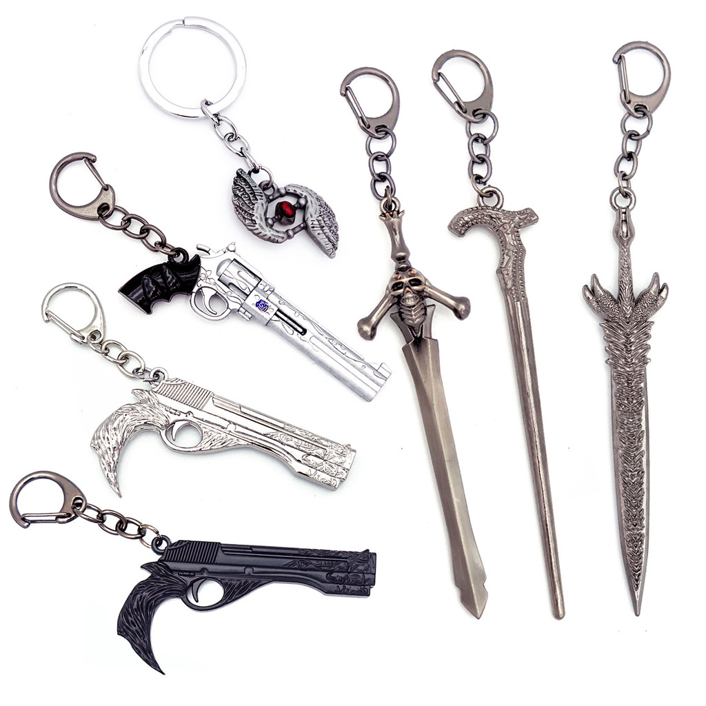 Rebellious Blade Ebony Blue Rose Pistol Keychain Demon Cry 5 Dante ...