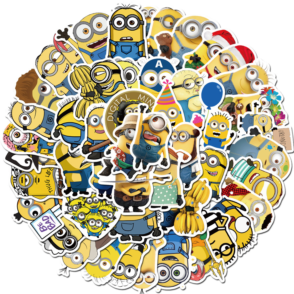 50PCS Cute Cartoon Anime Minions Dave Stuart Jerry Kevin Graffiti ...