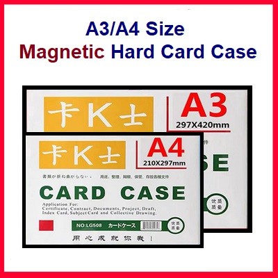 A3/A4 Size Magnetic Hard Card Case with Magnetic Magnet Black Frame ...