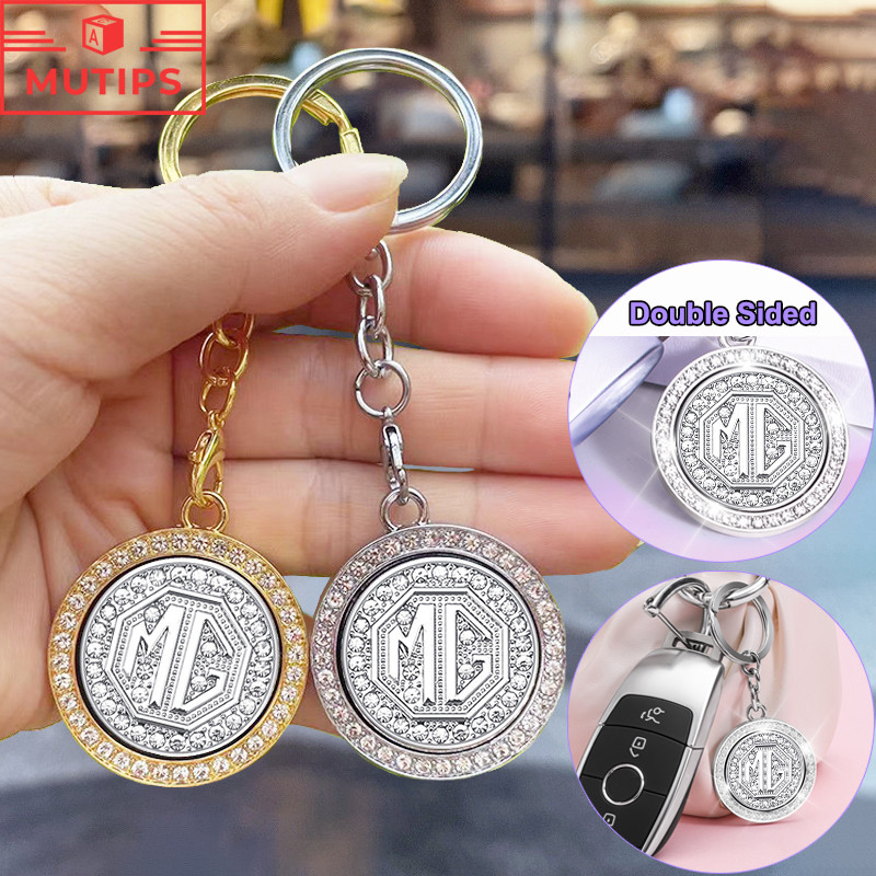 MG Car Diamonds Logo Keychain Alloy Metal Keyring Keychain Car Key ...