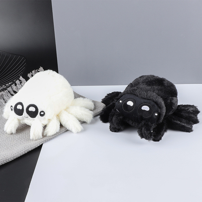 Cute Simulation Little Spider Doll Black White Spider Plush Toy lucas ...