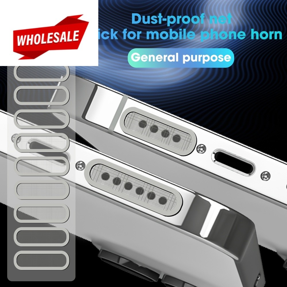 (BC) 1 Sheet Phone Dustproof Mesh Sticker Earpiece Speaker Hole Anti ...