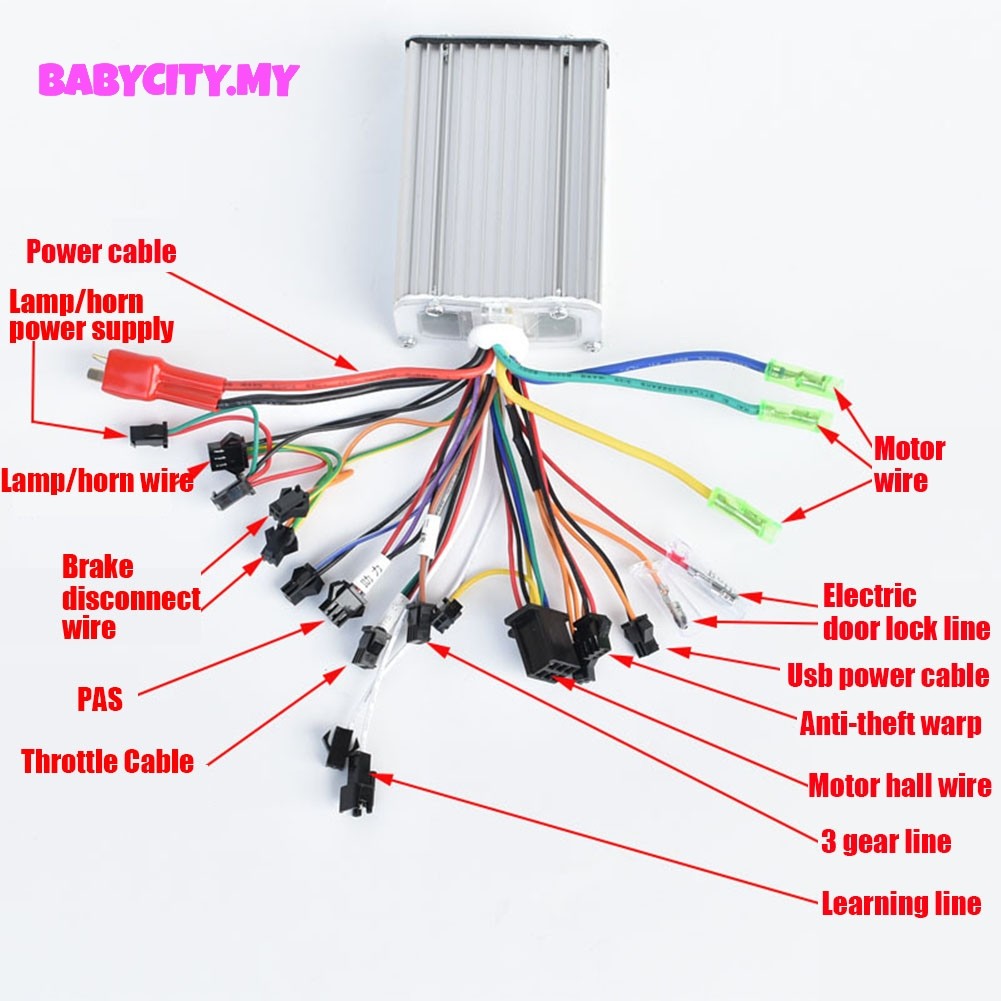 Electric Bicycle eBike 36-48V 250/350W Brushless DC Motor Controller ...