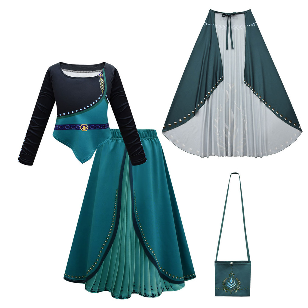 Frozen 2 Girls cos Princess Anna Two-Piece Suit Children Halloween ...