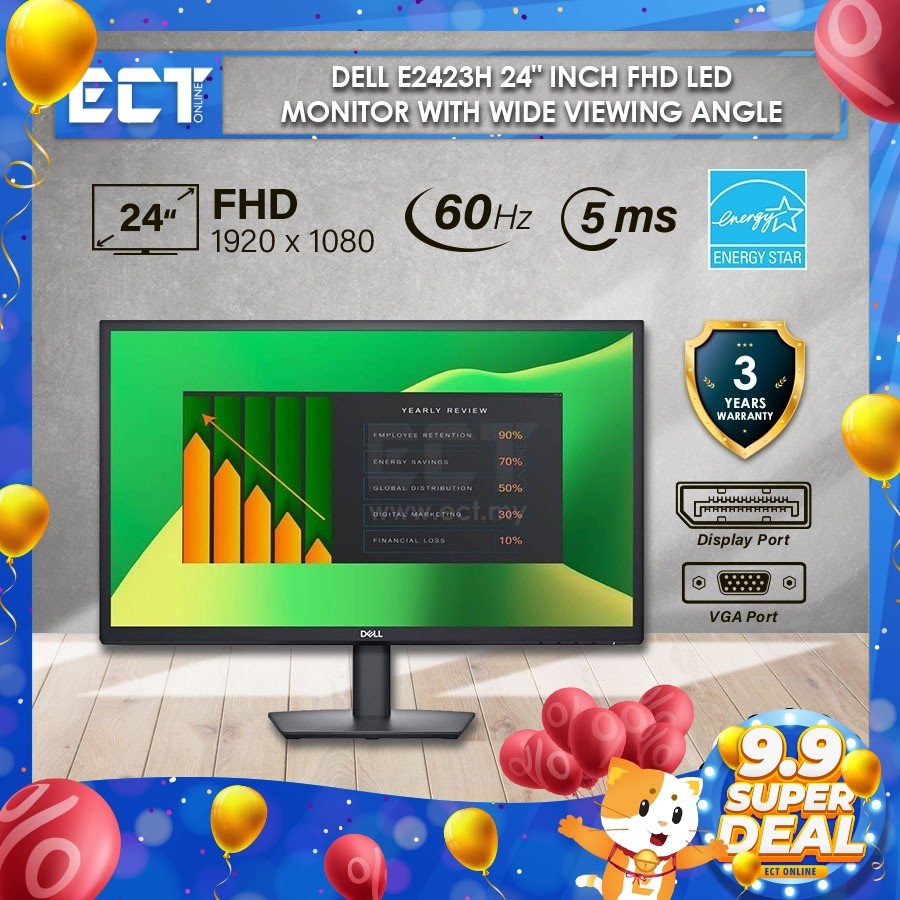 Dell E2423H 24" Inch FHD 1920x1080 LED Monitor with Wide Viewing Angle ...