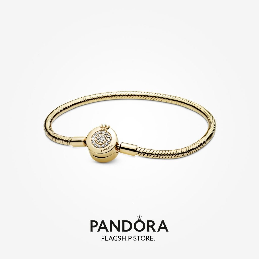 HOT SALE 100% PANDORA S925 sterling silver jewelry bracelet pendant Pandora Moments Gold Plated ...