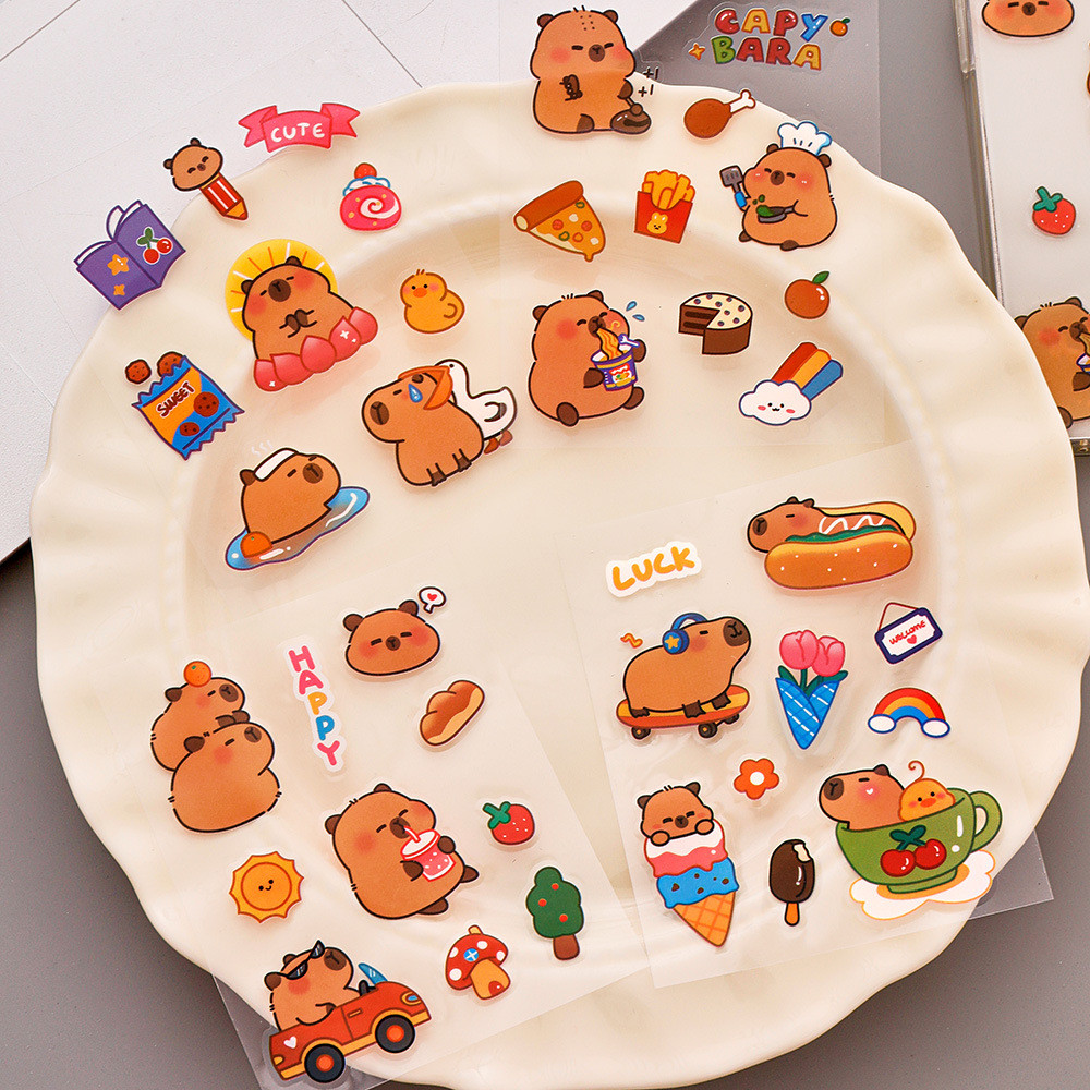 Kapibara Stickers Student Cute Capybara Handbook pet Stickers Children ...
