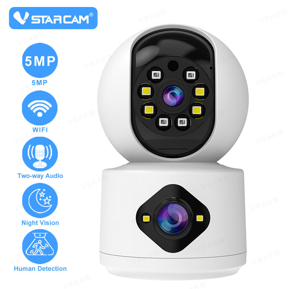 Vstarcam 5MP Image 1080P Video AI Camera PTZ Wifi Double Lens Auto ...
