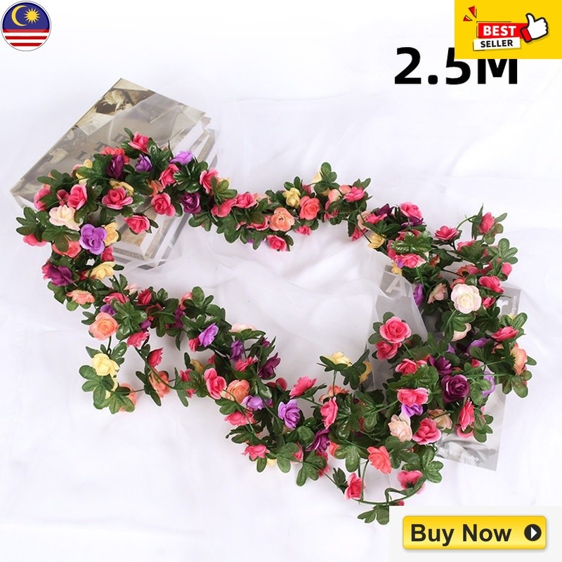 ZDD 2.5M Simulation Spring Autumn Peony Flower Rattan Artificial Wall ...