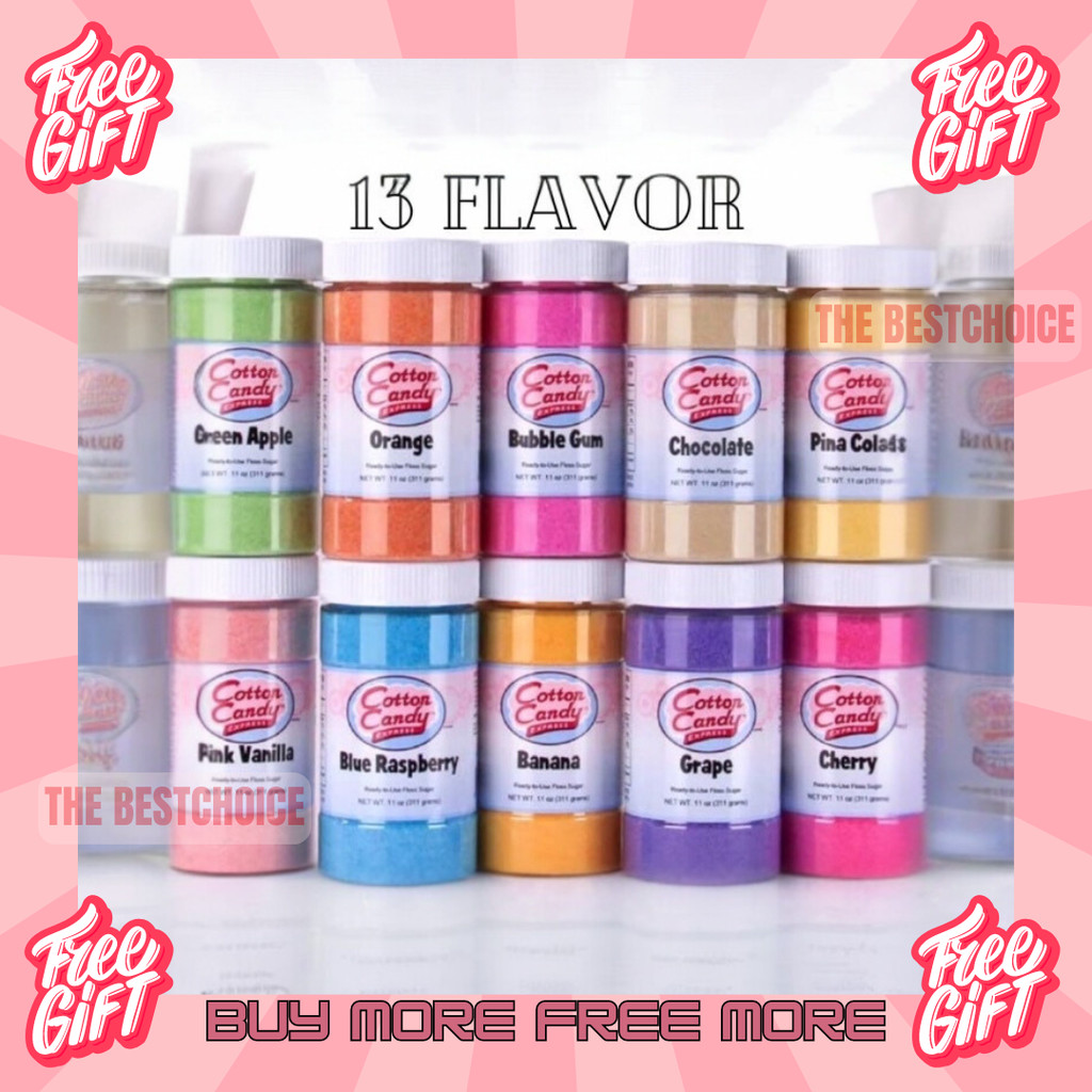 13 Flavor [100g][200g][500g][1 KG]HALAL Gula Untuk Cotton Candy Floss ...