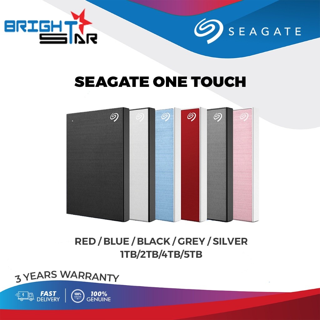 Seagate One Touch External Hard Drives HDD - Red/Blue/Black/Grey/Silver ...