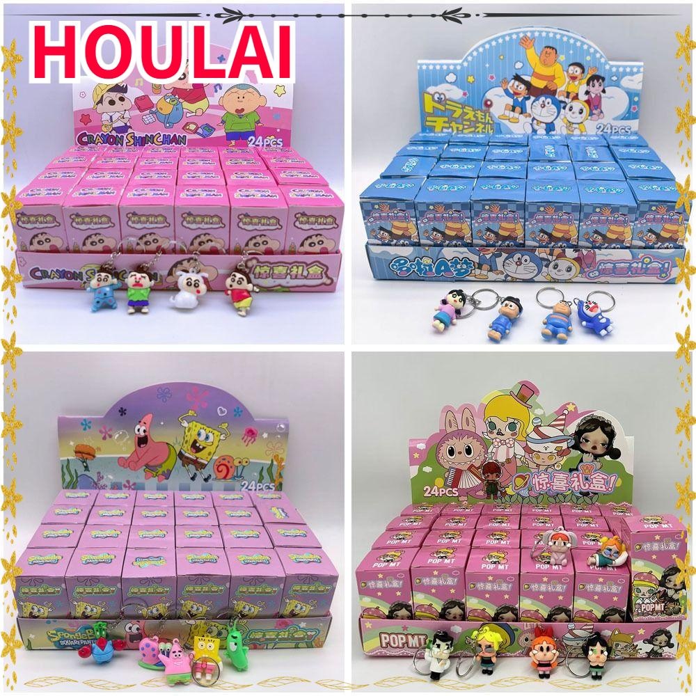 HOULAI 24box/set Doll Keychain Box, The Powerpuff Girls Labubu Toys ...