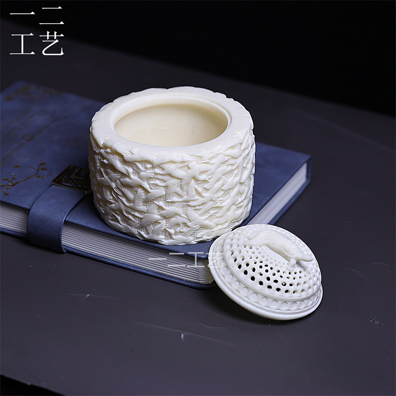 Ivory Fruit Nine-Tailed Fox Incense Burner Seal Burner Household Indoor ...