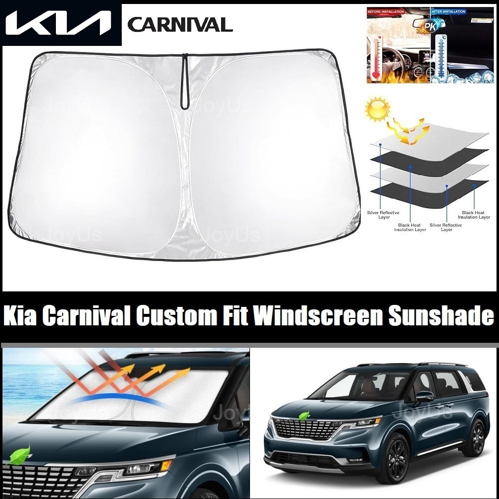 Kia Carnival (2021-2025) Custom Fit Windscreen Sunshade Cover | Shopee ...
