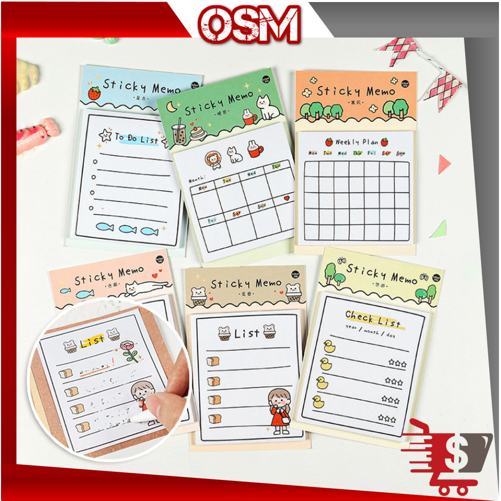 Online SHOPPING MALL - S6381 Aesthetic Sticky Notes / Unique 30 Sheet ...