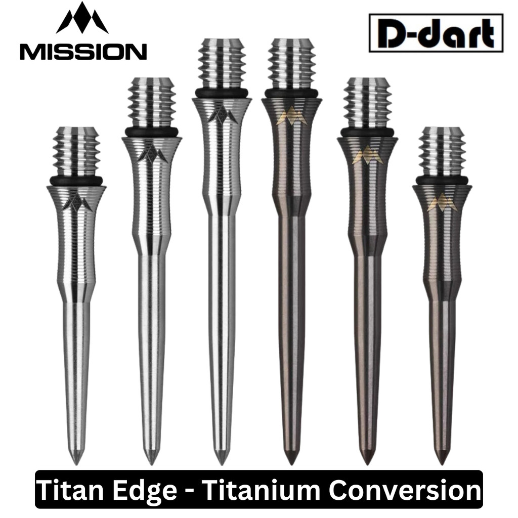 MISSION DART POINT - Black/Silver Mission Titan Edge Titanium Conversion Points 3pcs/Pack (2BA ...