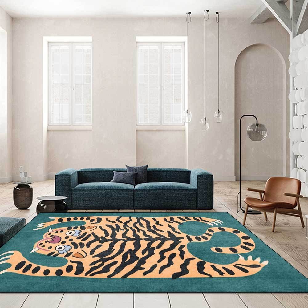Tiger Leopard Print Carpet 200 * 300cm Cute Cartoon Imitation Tiger ...