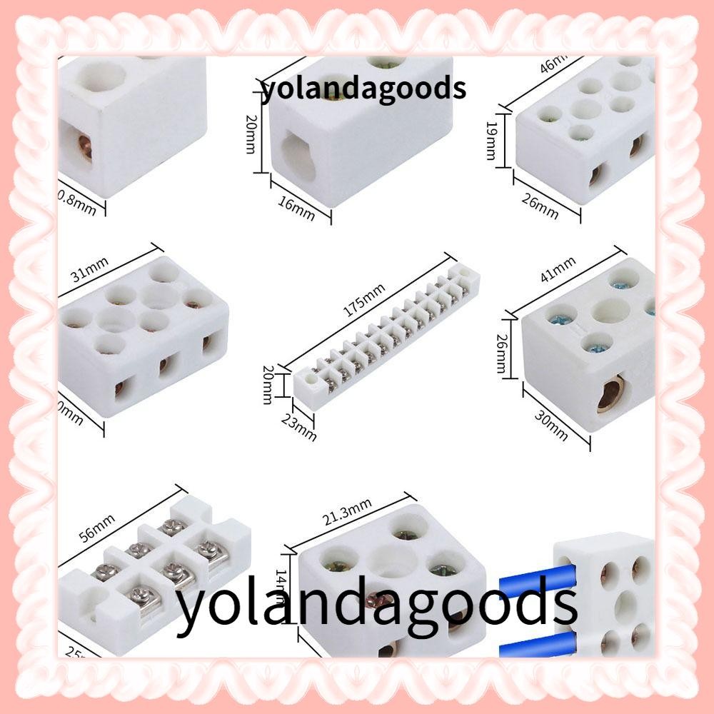 YOLAN Ceramic Wiring Terminal Block, 1 In 1 Out 2 In 2 Out Screw Wire ...