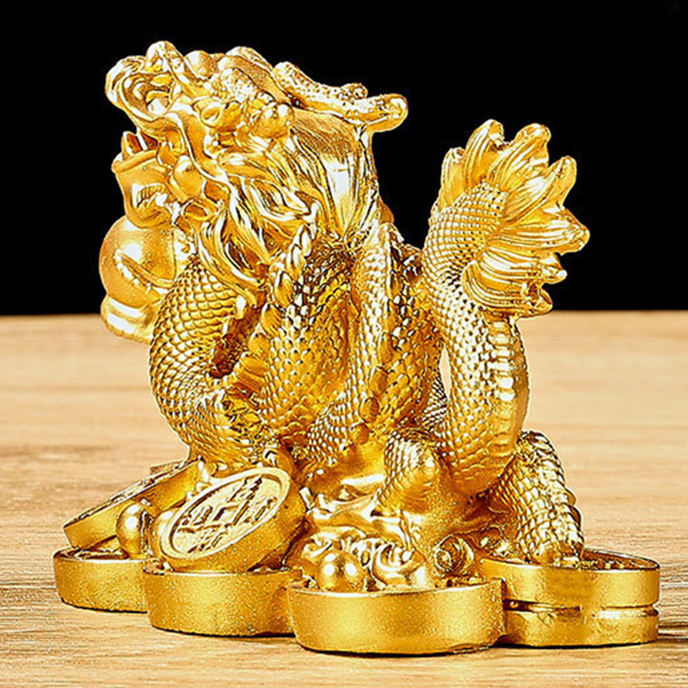 [Verne.my] 2024 Auspicious Dragon Statuette Good Luck Money Dragon ...