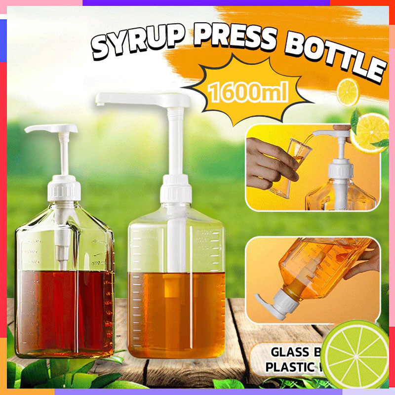 1600ML Hand Sugar Pressure Bottle Plastic Fructose Squeeze Bottle Milk ...