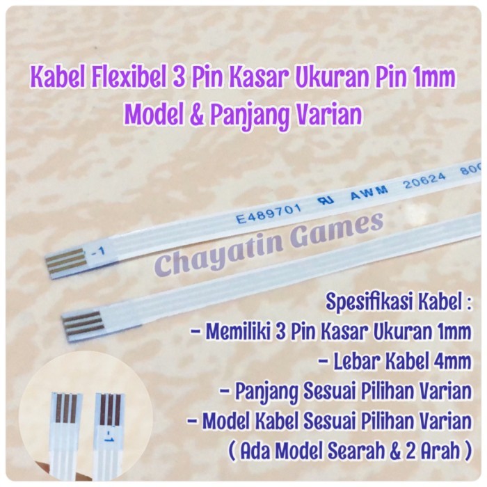 Rugged 3 Pin Flexible Cable Model & Length 1mm Pin Size Variant ...