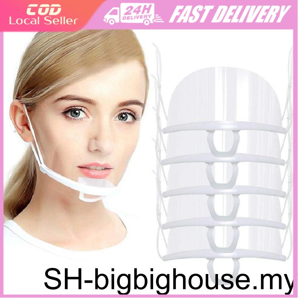 Clear Plastic Hygienic Mouth Shield Mask Anti-Fog Anti-Saliva Splash ...