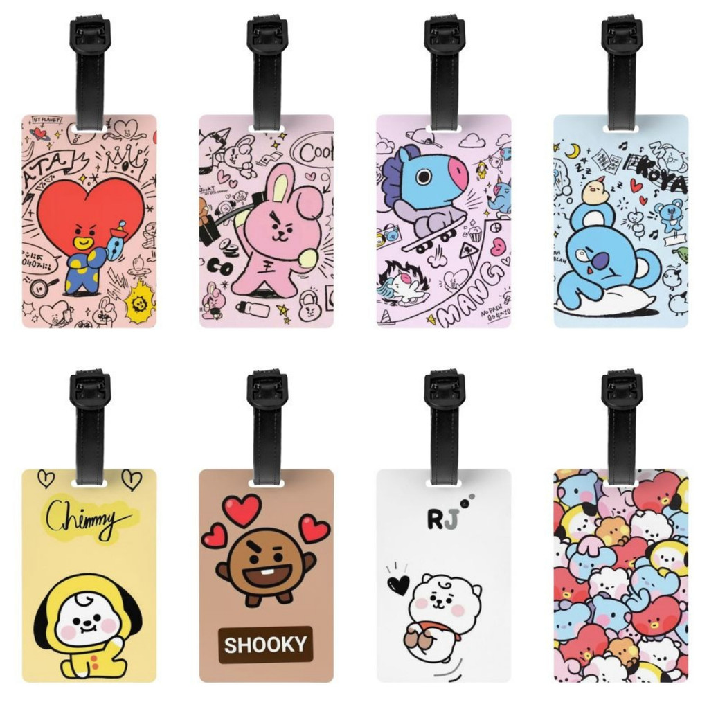 BTS BT21 Luggage Tag Colorful Handbag Label Airplane Check-in | Shopee ...