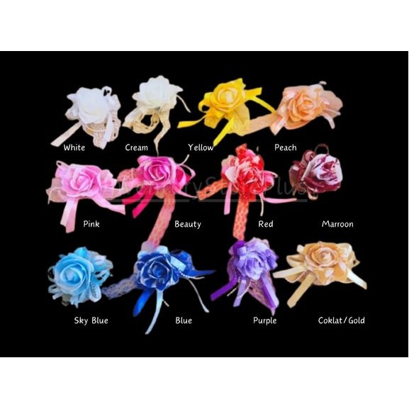 Bunga rozek/ Bunga Kendarat Bunga Dada Flower Corsage With Safety Pin ...