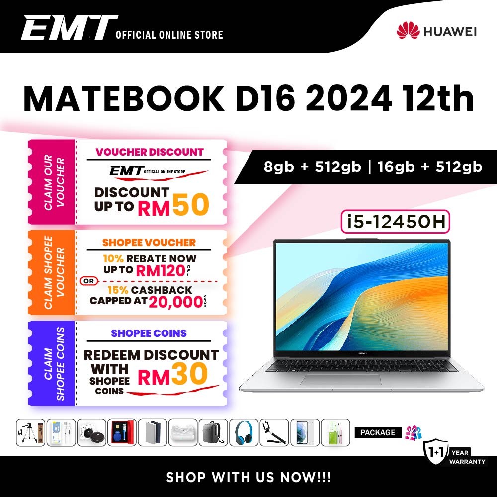 HUAWEI Matebook D16 2024 i5 12th & 13th / D16 Laptop 12th Gen | D16 i5 ...