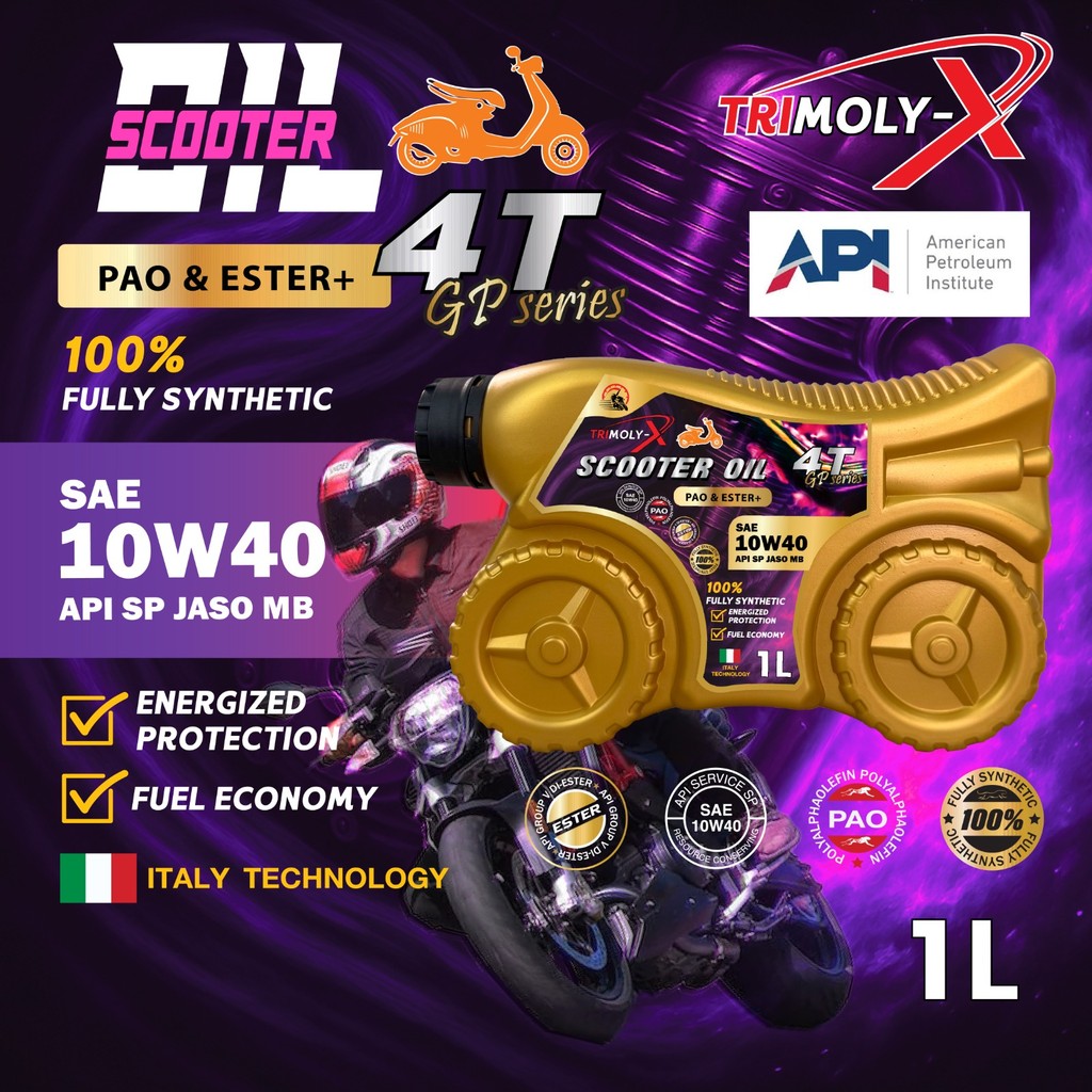 TRIMOLY-X GP SERIES 10w40 4T 1L ESTER+PAO Fully Synthetic API SP JASO ...