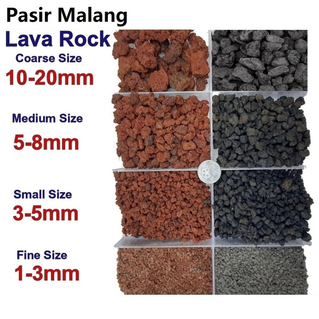 Lava Rock (Red/black) 火山石 Pasir Malang Cactus/Succulent/Aquarium ...