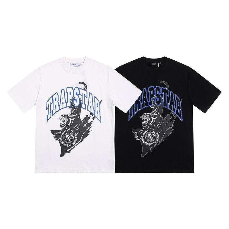 T Trapstar New Style Letter Printed Pure Cotton Men Women Loose Casual ...