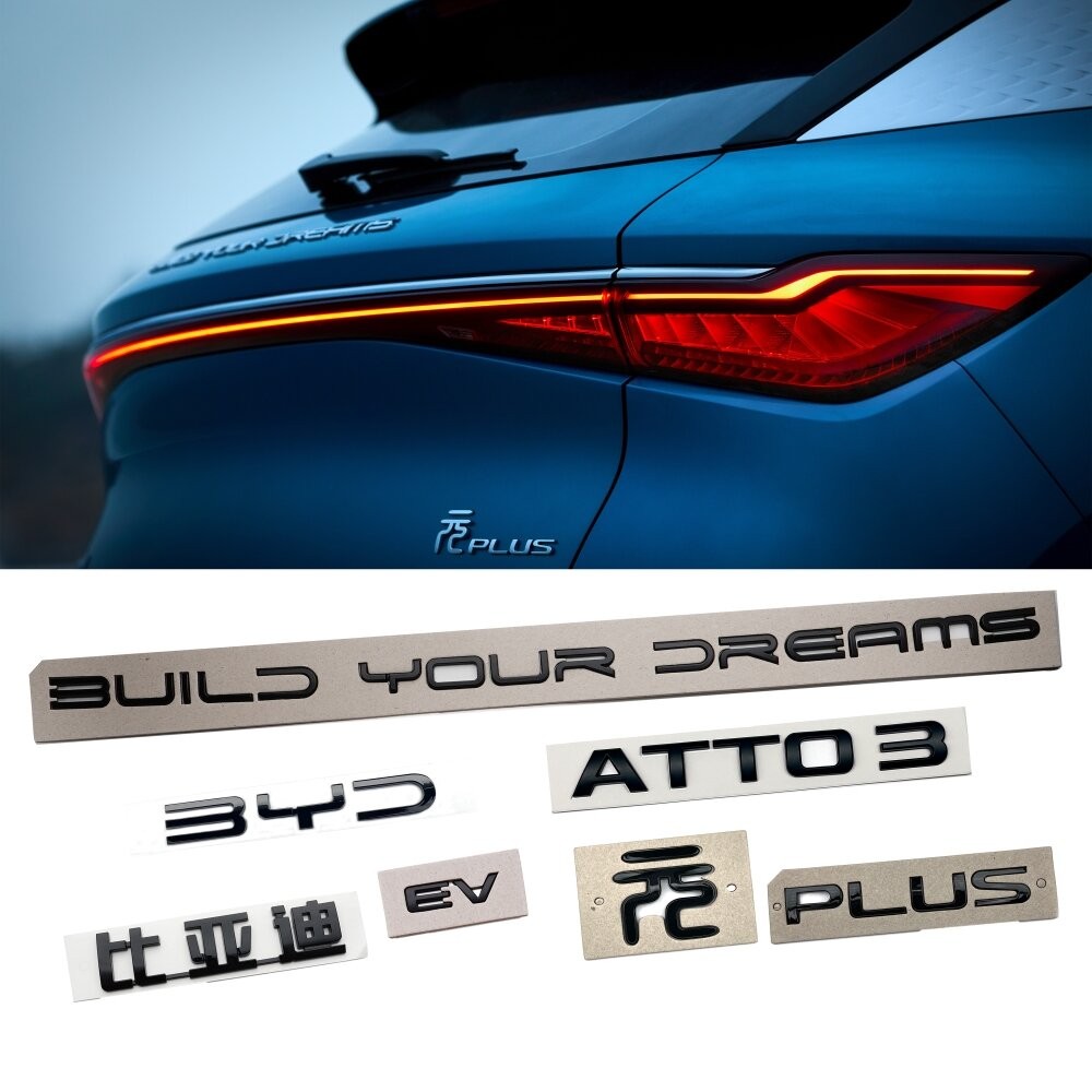 Blackized ATTO3 Logo BYD Car Badges Seal Tail Labels Exterior Emblems ...