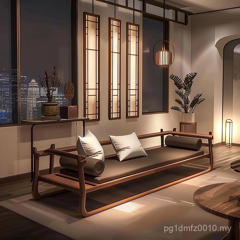 Modern Villa Living Room Sofa New Chinese Black Walnut Light Luxury ...