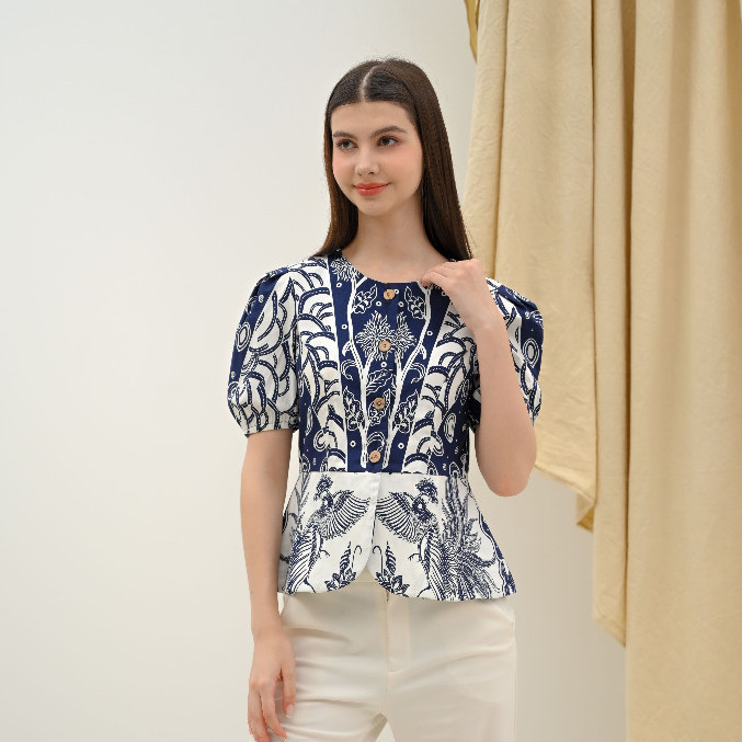 Batik Top 339 HT/ Women's Batik Blouse/ Modern Batik/ Batik Uniform ...