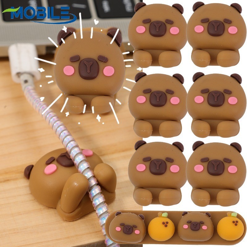 Cute Capybara Cable Management System - No-Tool Self-Adhesive PVC Cord ...