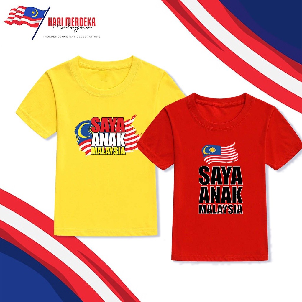 2025 Saya Anak Malaysia Children's Round Neck T-Shirt with Patriotic ...