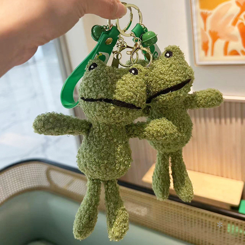 Gantung Kunci Katak Fluffy Comel - Cute Frog Plush Keychain For Bag ...