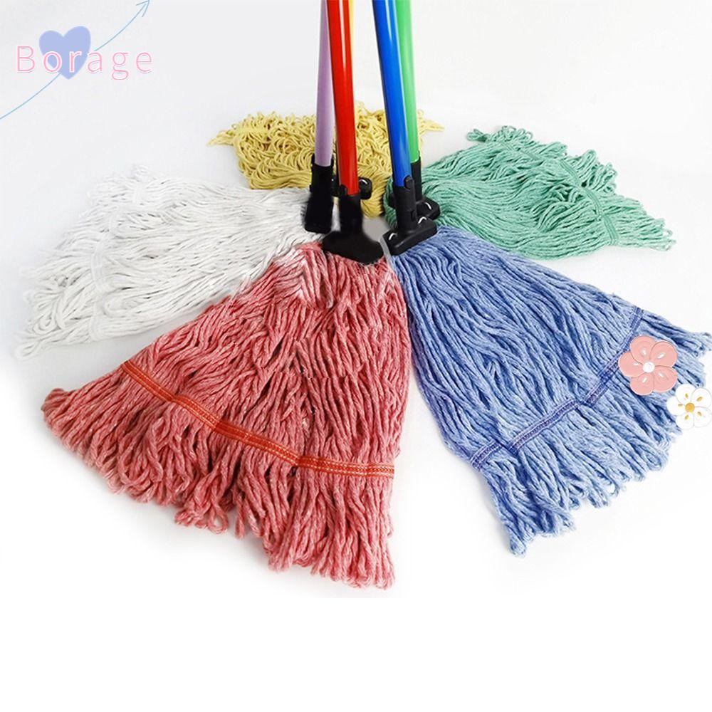 BORRAONE Mop Replacements, with Screw-on Handle Heavy Duty Wet Cotton ...